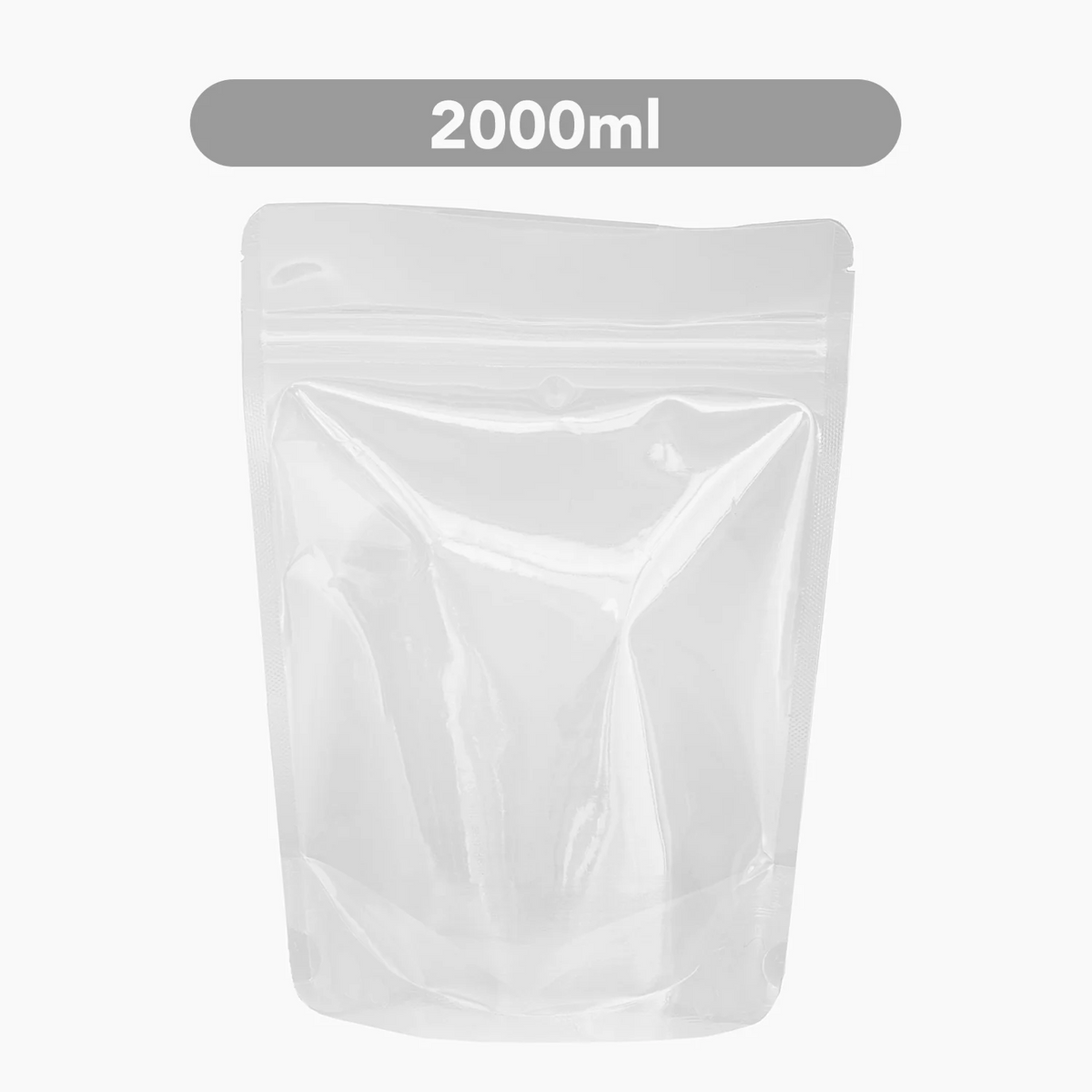 2000 ml Stand-Up Pouch (Zipper) - Clear – Bright Packaging and Raw ...